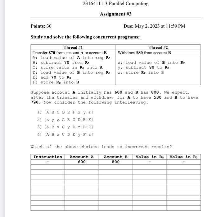 Solved Study and solve the following concurrent programs: | Chegg.com