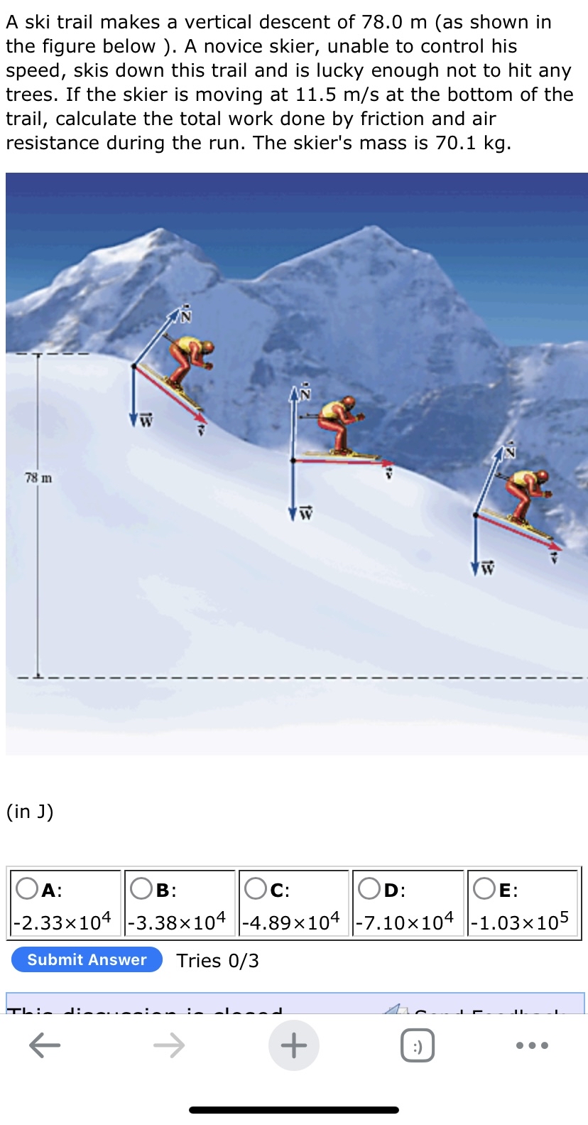 Solved A ski trail makes a vertical descent of 78.0 ﻿m (as | Chegg.com