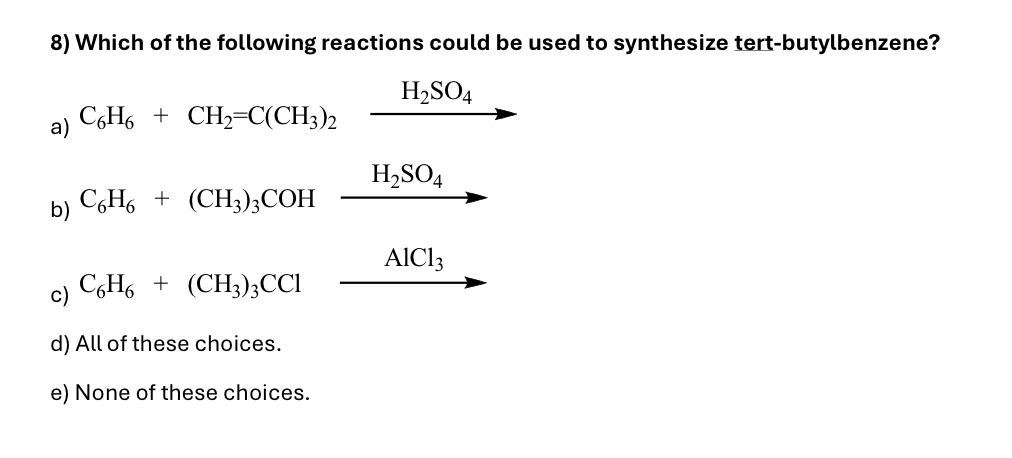 Solved Which of ﻿the following reactions could be ﻿used to | Chegg.com