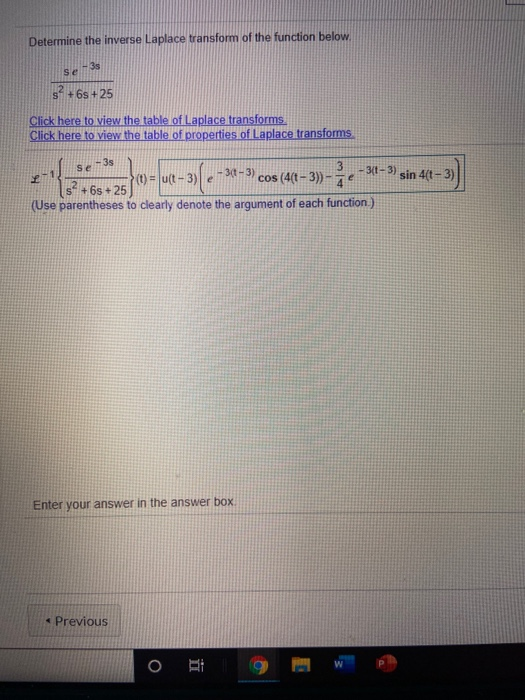 Solved Determine the inverse Laplace transform of the | Chegg.com