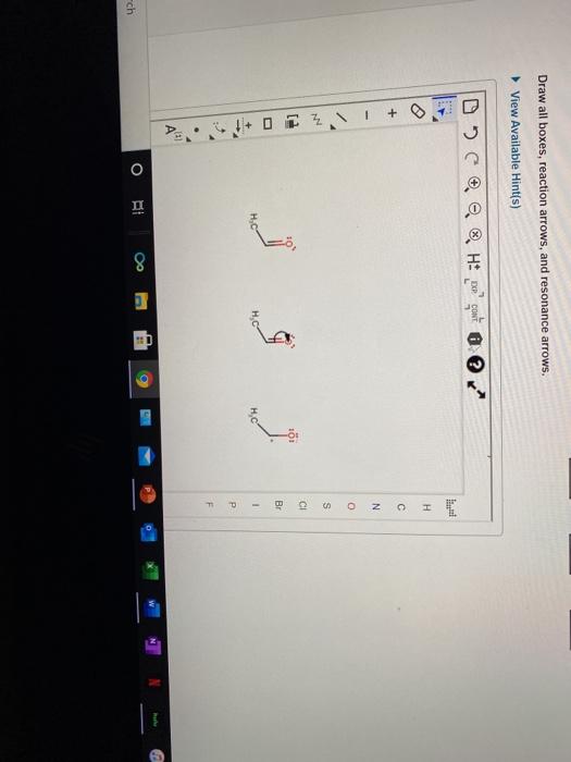 Solved Draw all boxes, reaction arrows, and resonance | Chegg.com