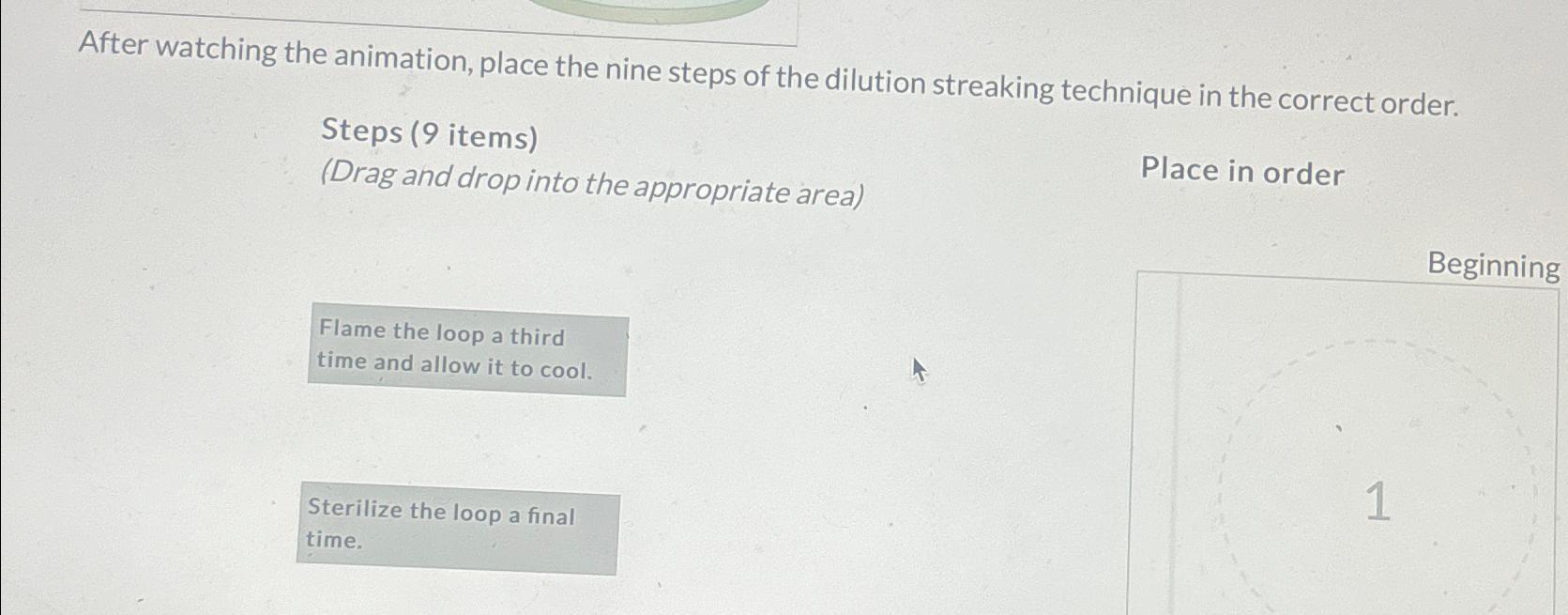 Solved After watching the animation, place the nine steps of | Chegg.com