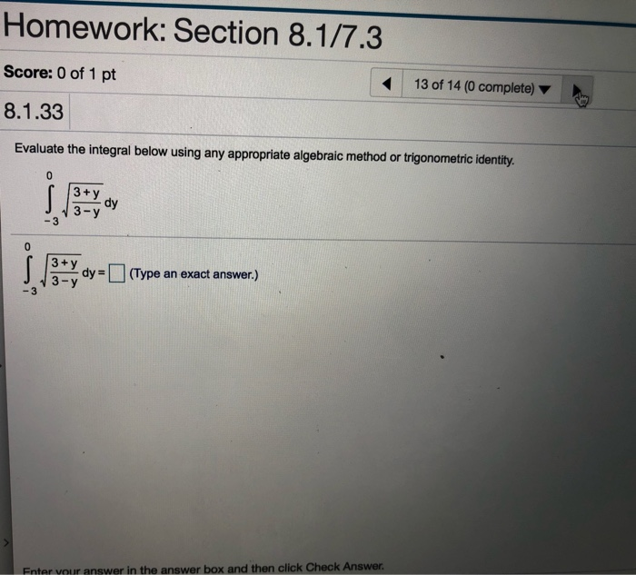 Solved Homework Section 8 1 7 3 Score 0 Of 1 Pt 13 Of 14 0
