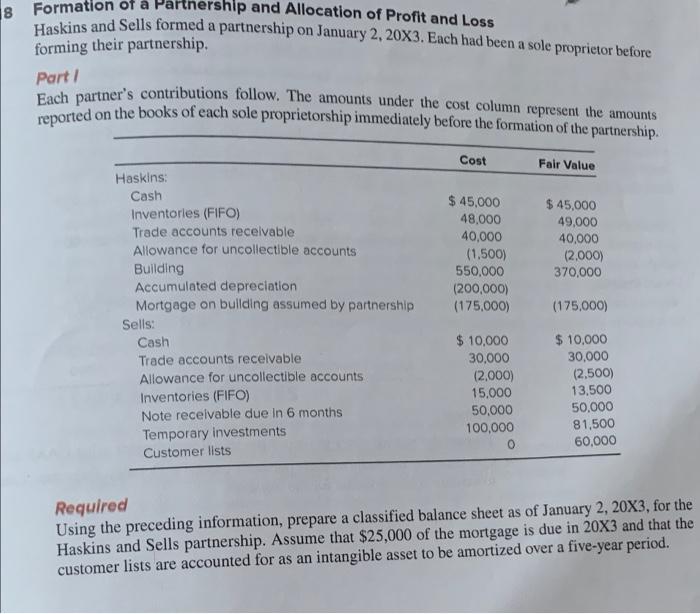 Solved 18 Formation of a Partnership and Allocation of | Chegg.com