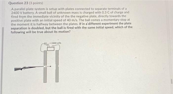 Solved Question 23 (3 points) A parallel plate system is | Chegg.com