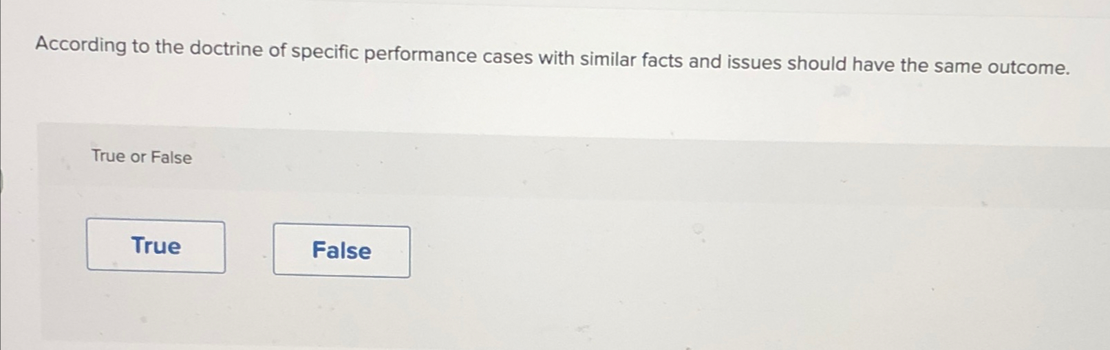Solved According to the doctrine of specific performance | Chegg.com