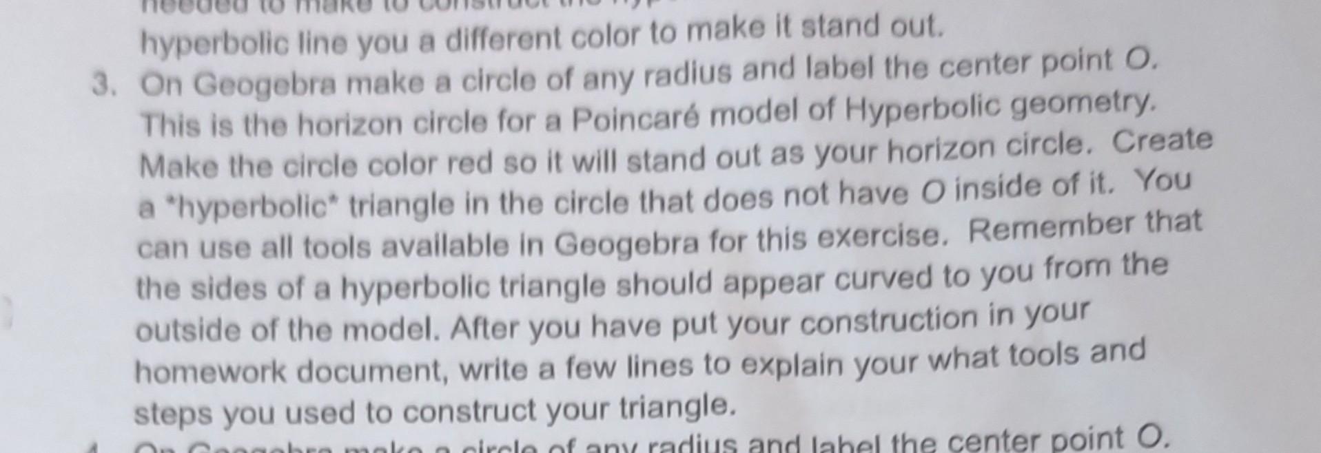 hyperbolic line you a different color to make it | Chegg.com
