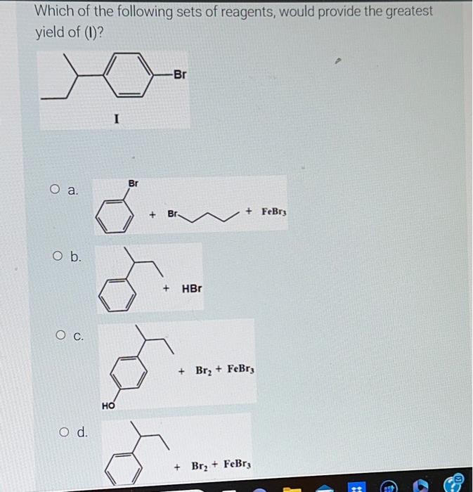 Solved Which of the following sets of reagents, would | Chegg.com