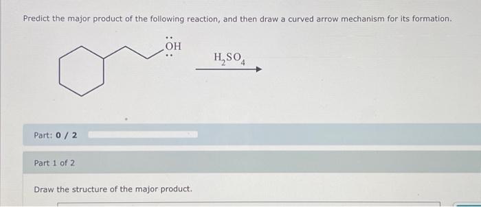 Solved Draw the structure for the major substitution product | Chegg.com
