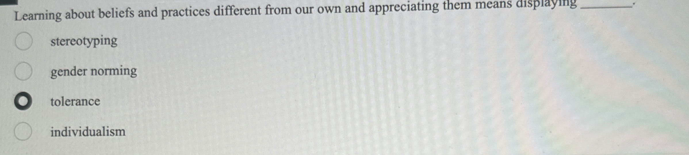 Solved Learning about beliefs and practices different from | Chegg.com