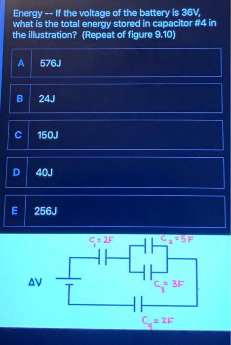Solved Energy -- If the voltage of the battery is 36V, what | Chegg.com