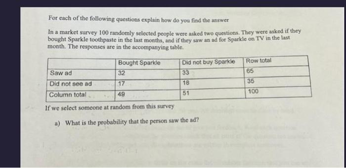 Solved For each of the following questions explain how do | Chegg.com