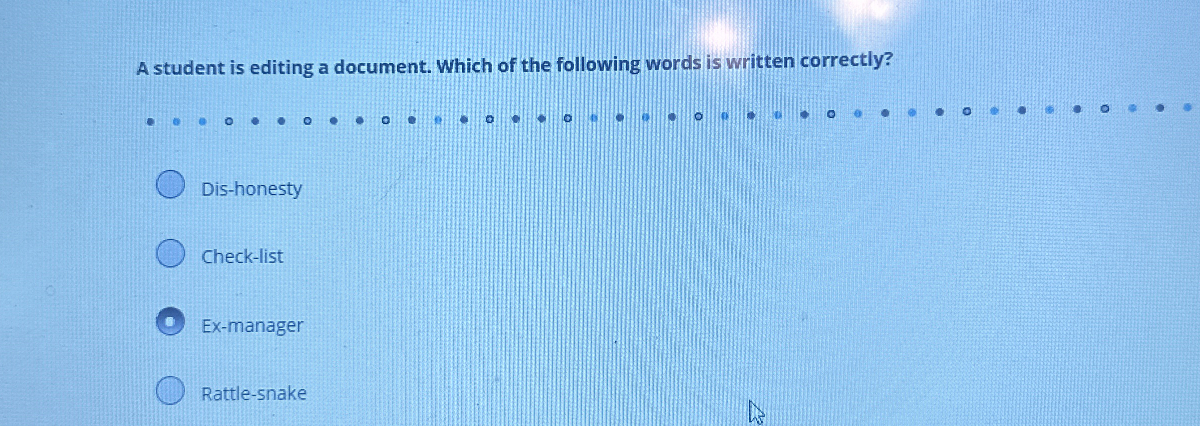 Solved A student is editing a document. Which of the | Chegg.com