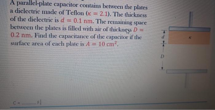 Solved A parallel-plate capacitor contains between the | Chegg.com