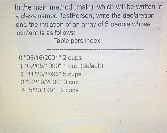 Solved Write a program in Java that contains the incomplete | Chegg.com