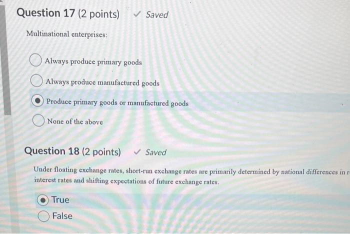 Solved Multinational enterprises: Always produce primary | Chegg.com