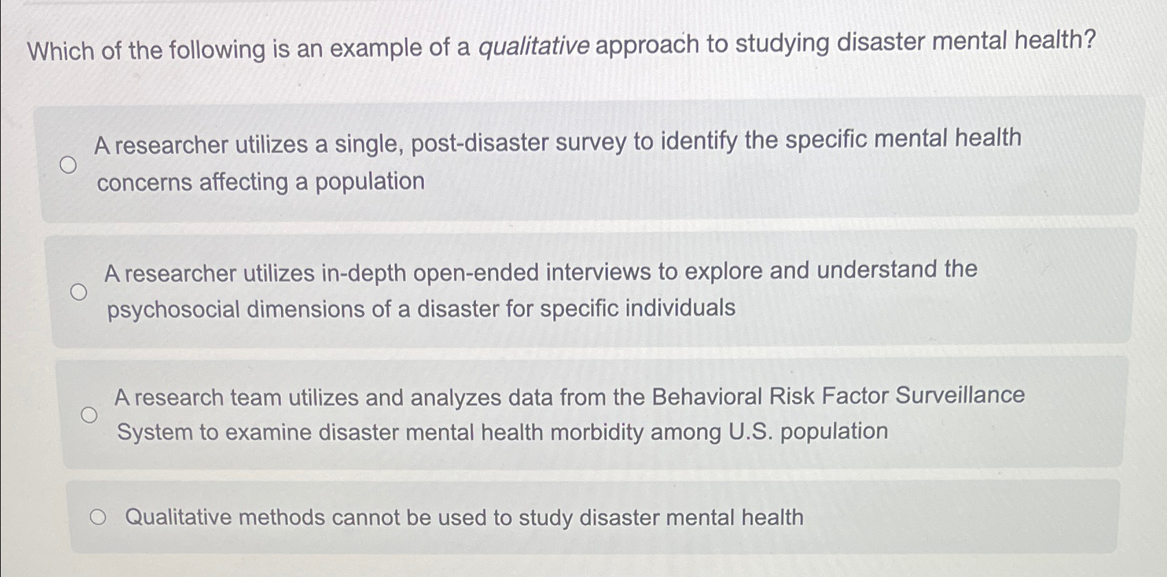 Solved Which of the following is an example of a qualitative | Chegg.com