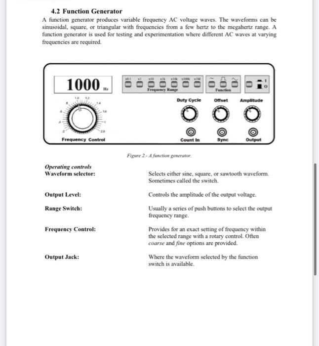Lab 8: Oscilloscope \& Function Generator Student | Chegg.com