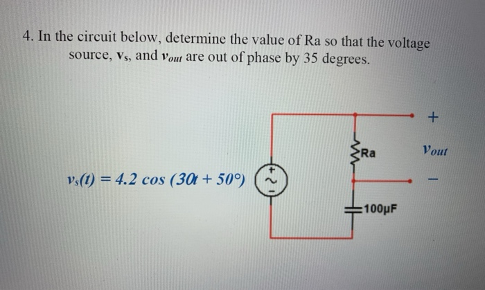 Solved 4. In the circuit below, determine the value of Ra so | Chegg.com