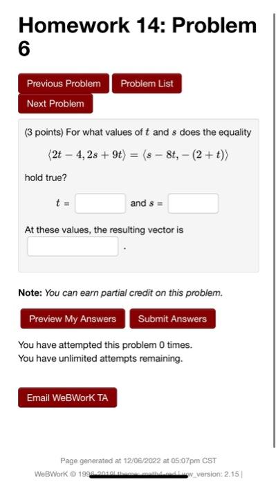Solved Homework 14: Problem 6 (3 points) For what values of | Chegg.com