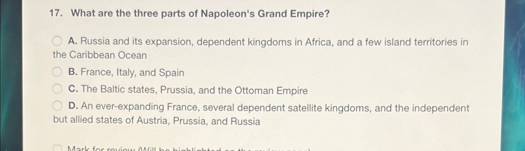 Solved What are the three parts of Napoleon's Grand | Chegg.com