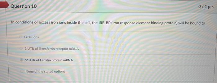 Solved In conditions of excess iron ions inside the cell, | Chegg.com