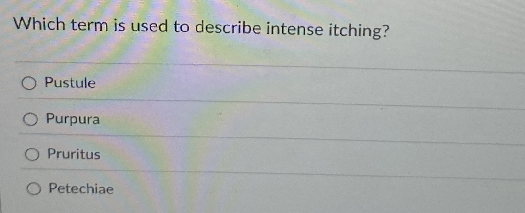 Solved Which term is used to describe intense | Chegg.com