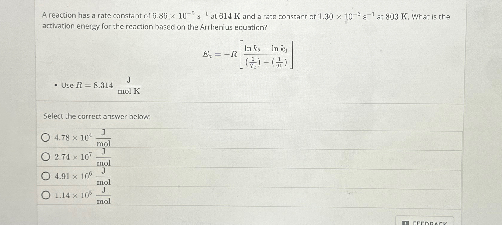 Solved A reaction has a rate constant of 6.86×10-6s-1 ﻿at | Chegg.com
