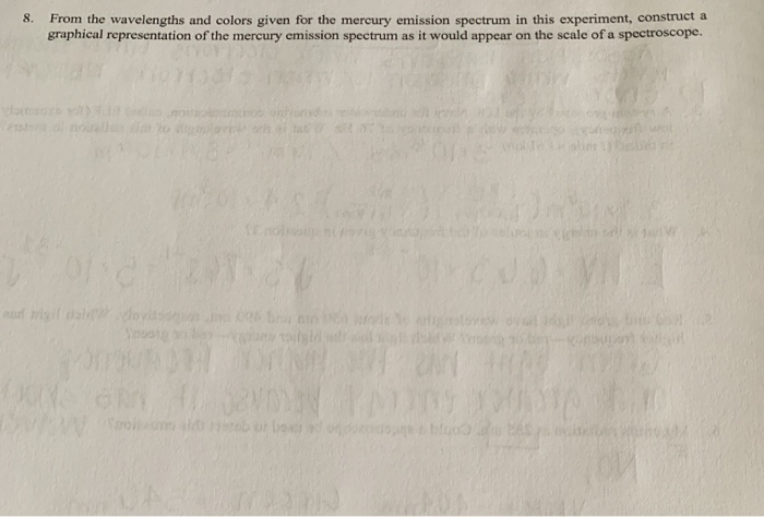 8 From The Wavelengths And Colors Given For The