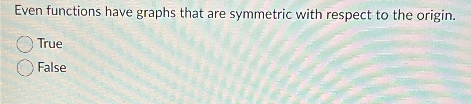 Solved Even functions have graphs that are symmetric with | Chegg.com