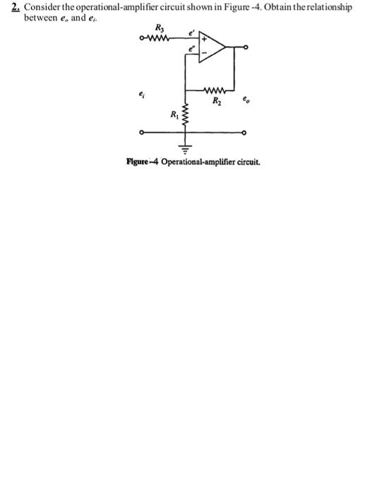 2. Consider the operational-amplifier circuit shown | Chegg.com
