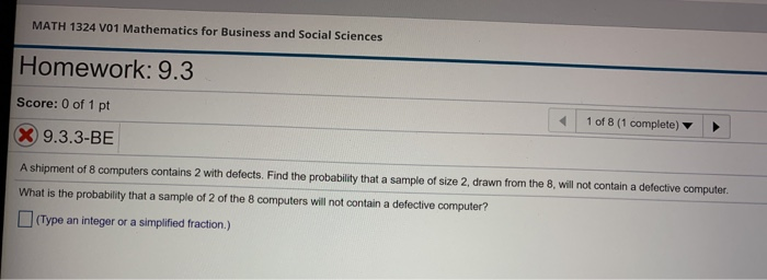 Solved MATH 1324 V01 Mathematics for Business and Social | Chegg.com