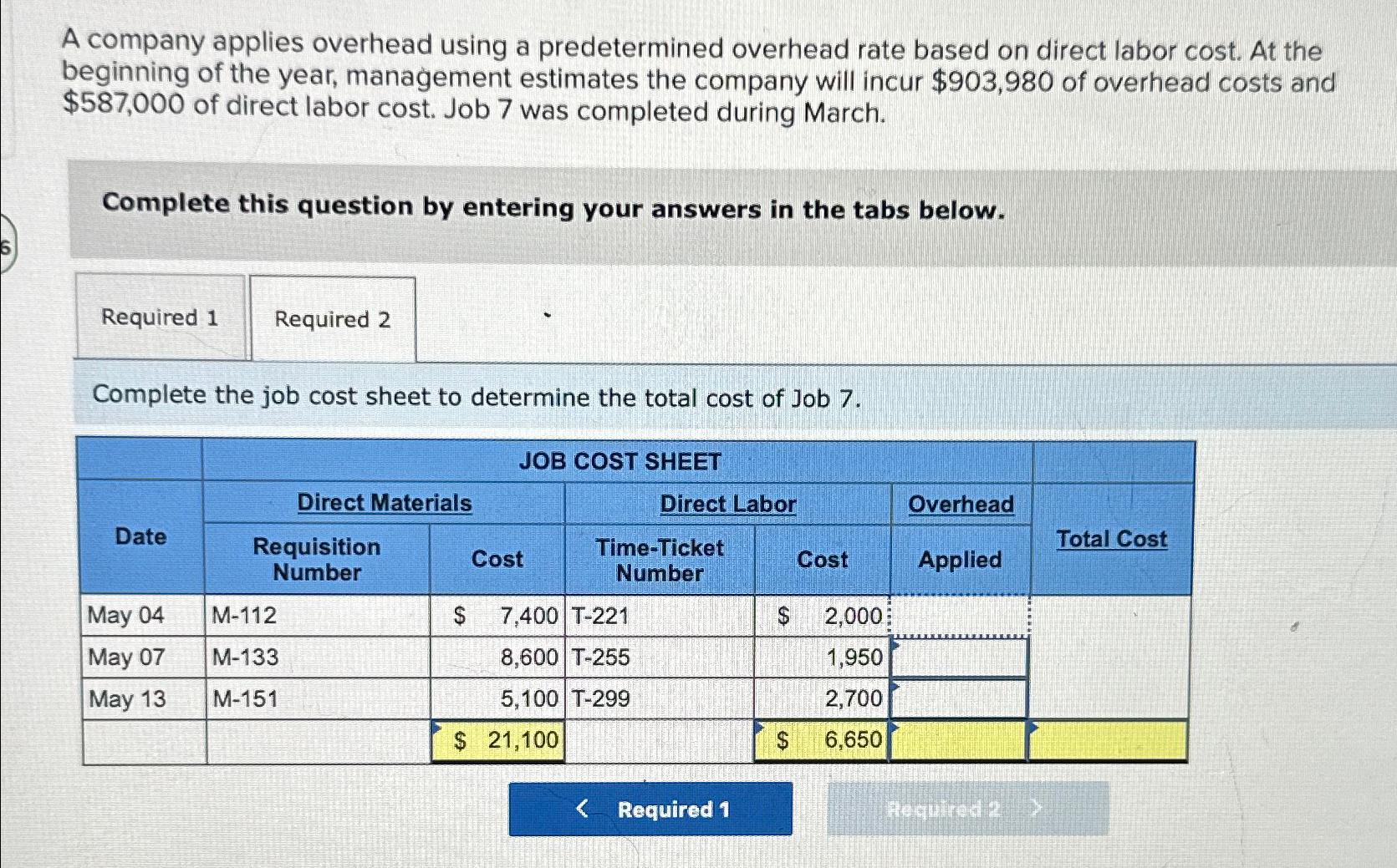 Solved A company applies overhead using a predetermined | Chegg.com