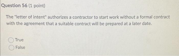 Solved Question 54 (1 point) Pick the contract type that | Chegg.com