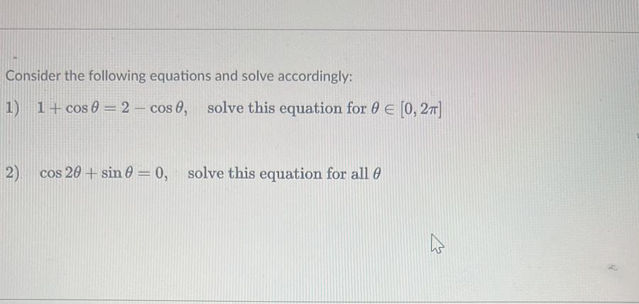 Solved Consider the following equations and solve | Chegg.com