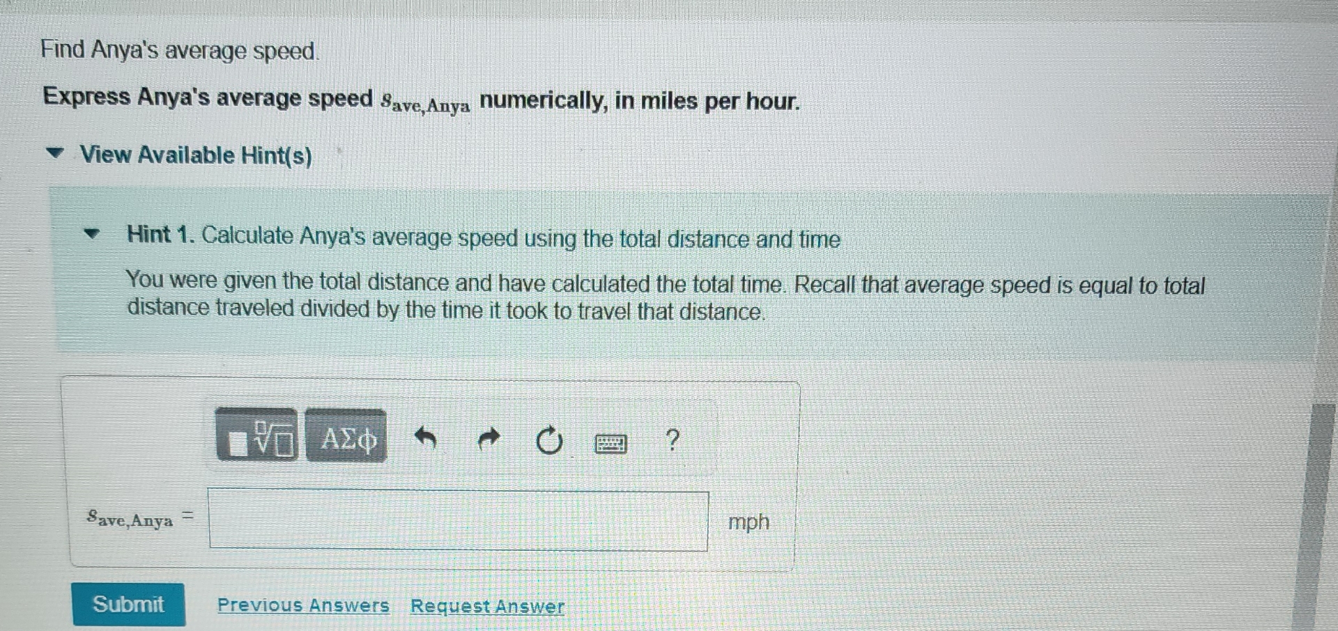 Solved Ilya and Anya each can run at a speed of 8.80mph ﻿and | Chegg.com