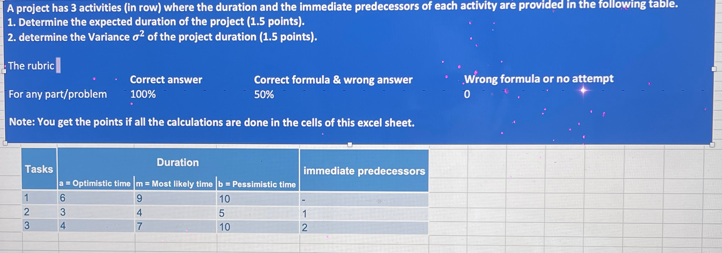 Solved A project has 3 ﻿activities (in row) ﻿where the | Chegg.com
