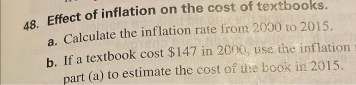 48. Effect of inflation on the cost of textbooks. a. | Chegg.com