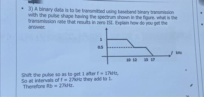 Solved - 3) A binary data is to be transmitted using | Chegg.com