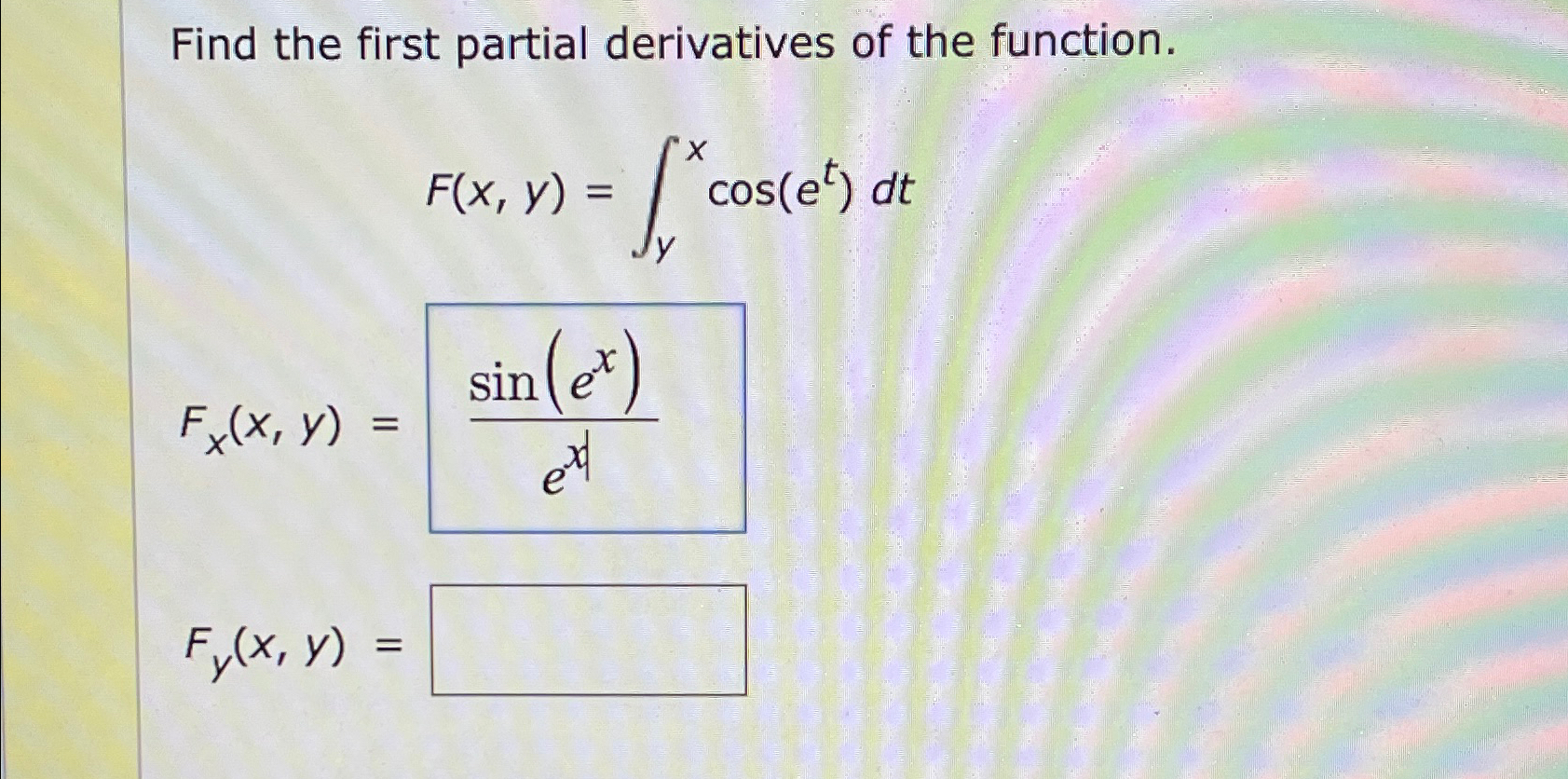 Solved Find the first partial derivatives of the | Chegg.com