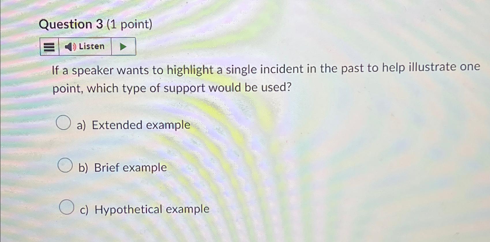 Solved Question 3 (1 ﻿point)If a speaker wants to highlight | Chegg.com