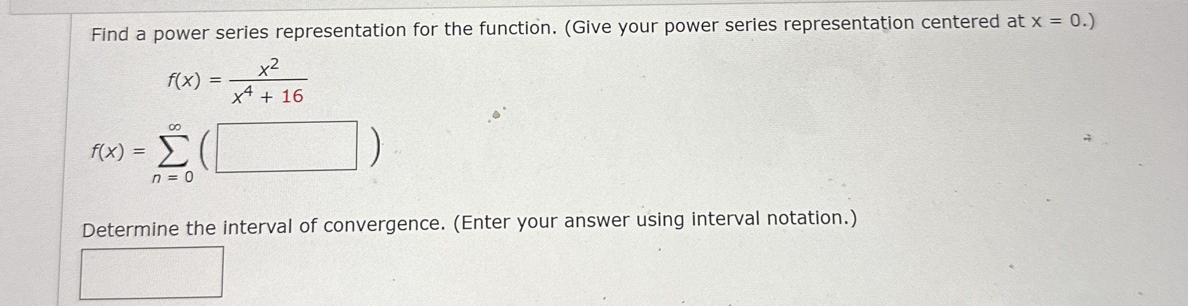 Solved by an EXPERT Find a power series representation for the function. | Chegg.com