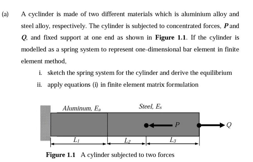 Solved (a) A cyclinder is made of two different materials | Chegg.com