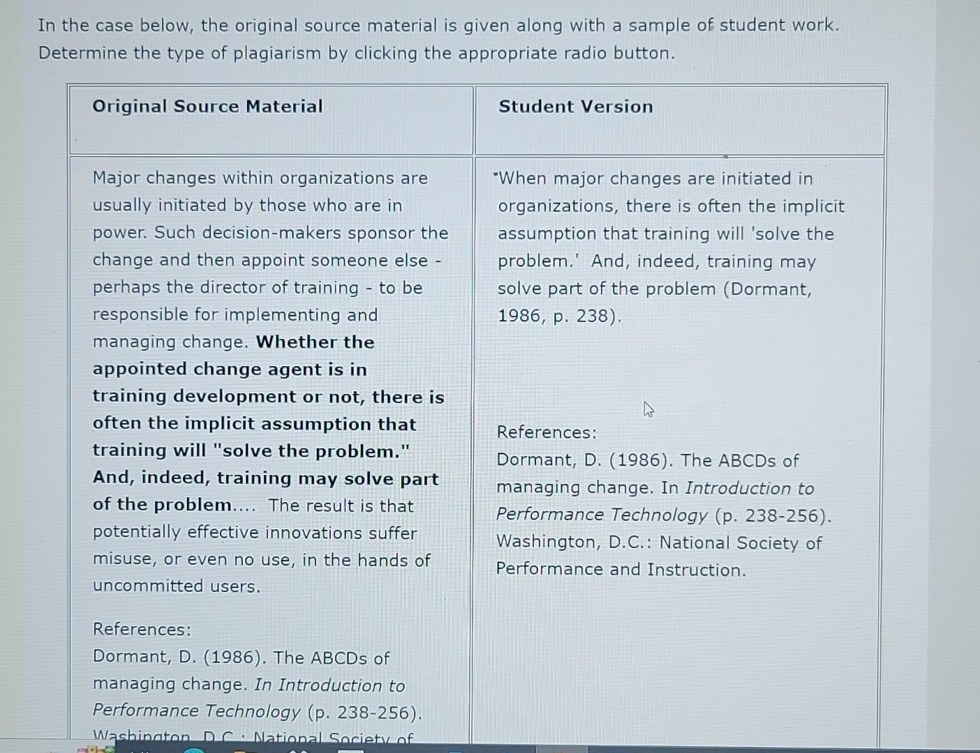 In the case below, the original source material is | Chegg.com