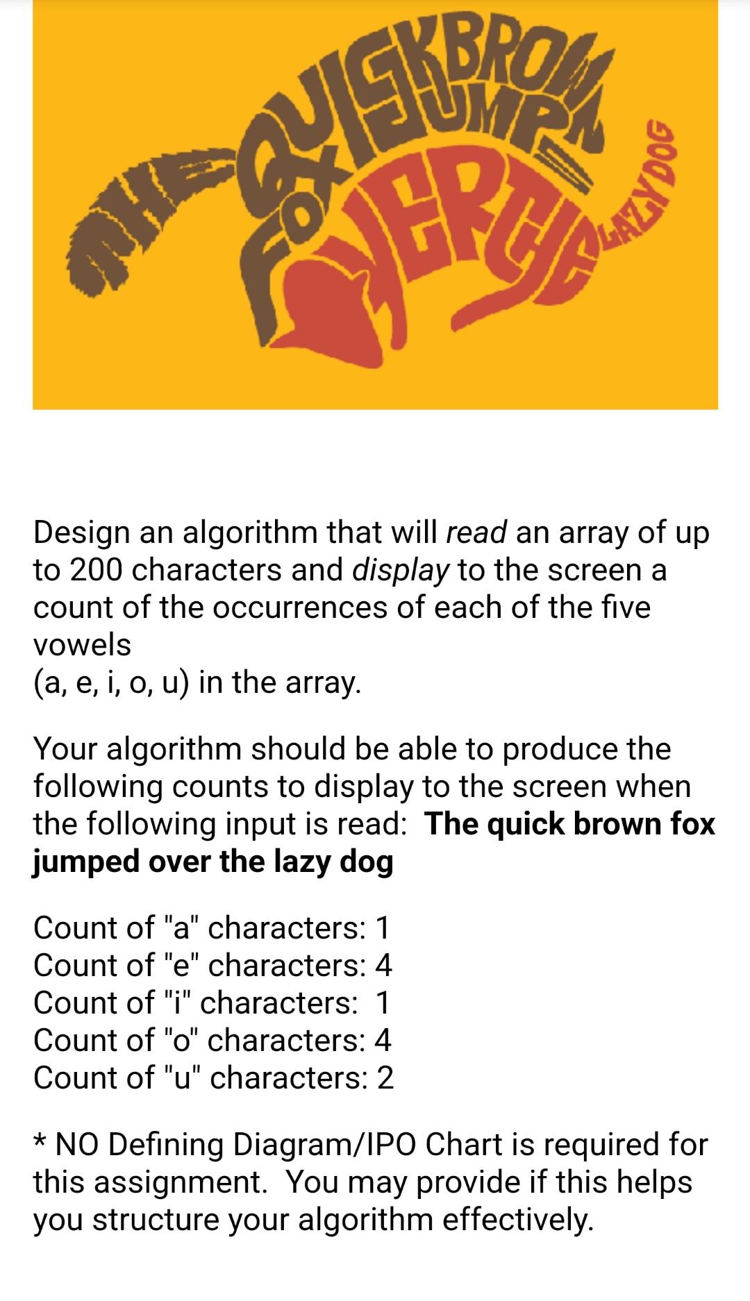 Solved Design An Algorithm That Will Read An Array Of Up To 8389