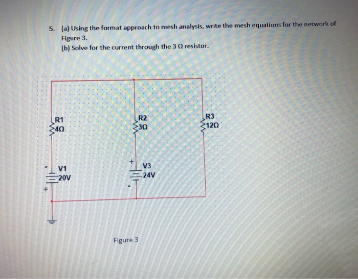 Solved 5. (a) Using the format approach to mesh analysis, | Chegg.com