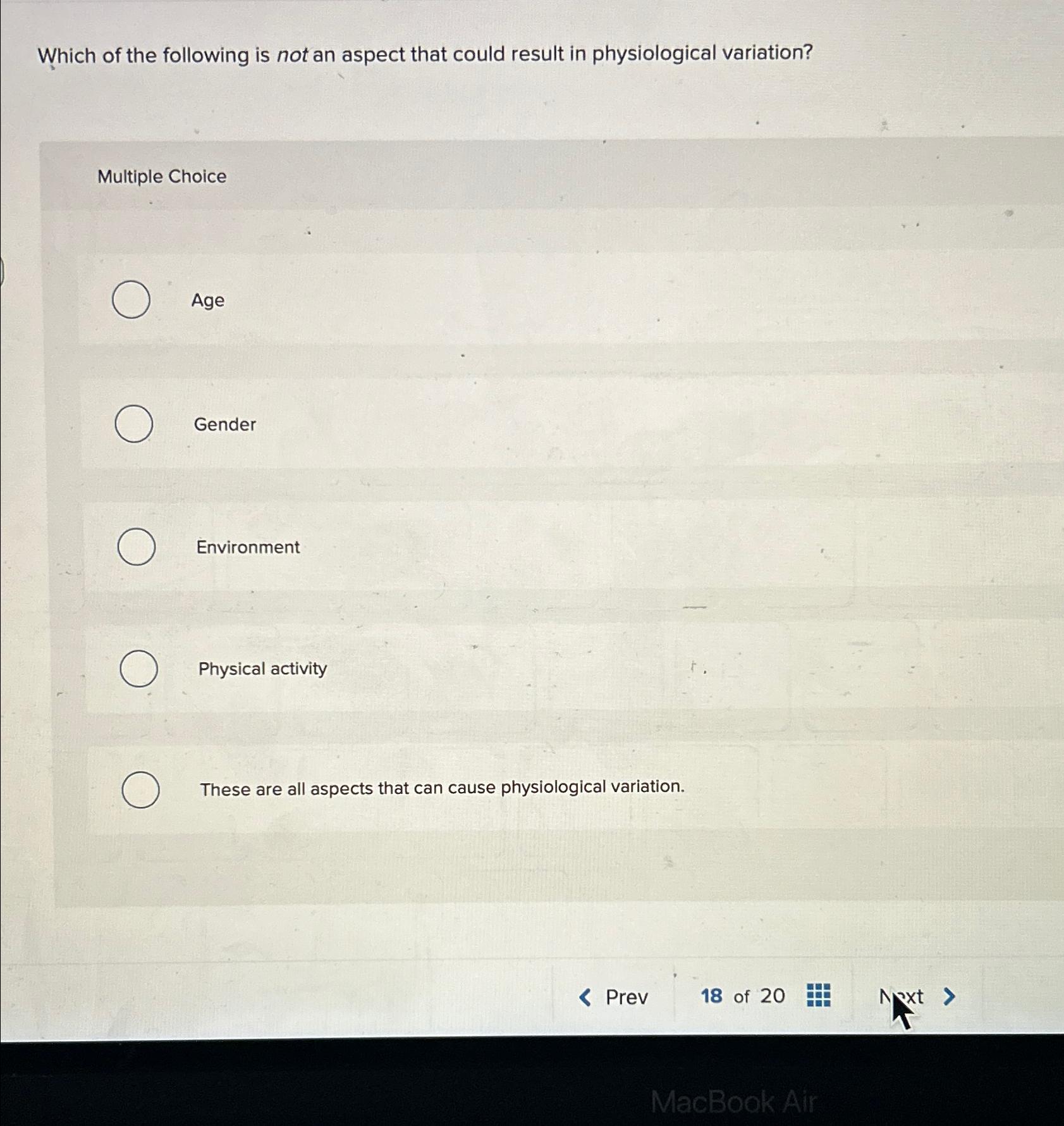 Solved Which of the following is not an aspect that could | Chegg.com