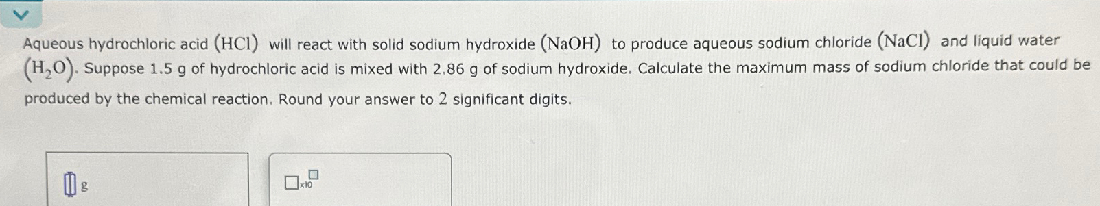 Solved Aqueous hydrochloric acid (HCl) ﻿will react with | Chegg.com