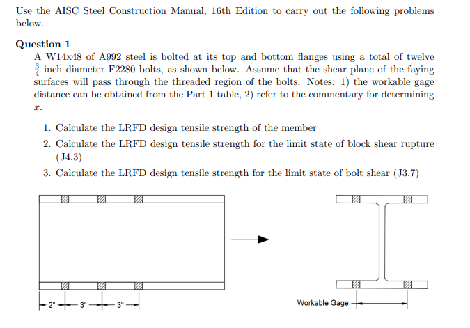 Use the AISC Steel Construction Manual, 16th Edition | Chegg.com