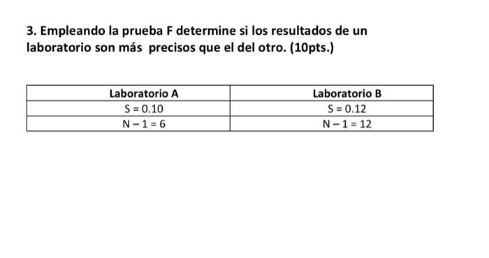 3. Empleando la prueba F determine si los resultados | Chegg.com